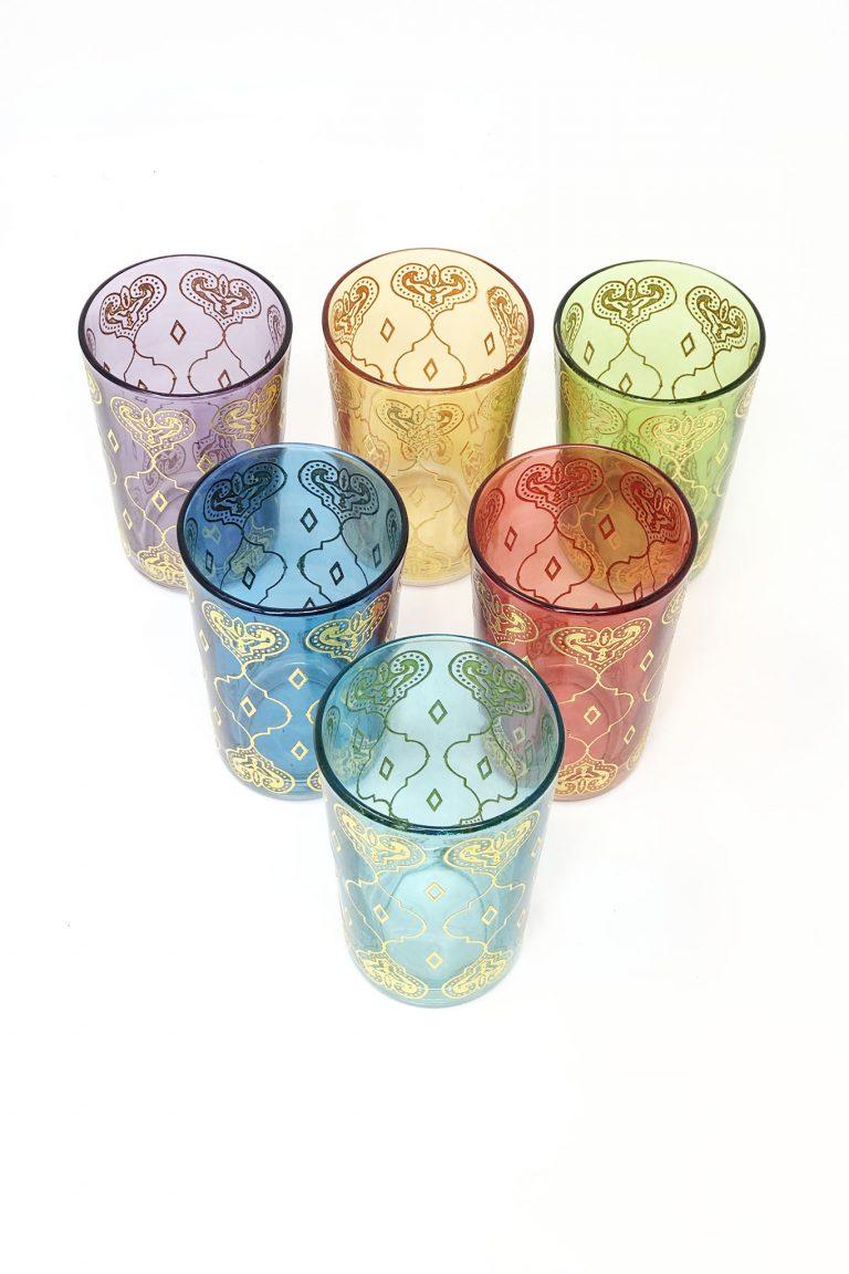 Set of Assorted Color Tea Glasses Harta Design – Scents & Feel