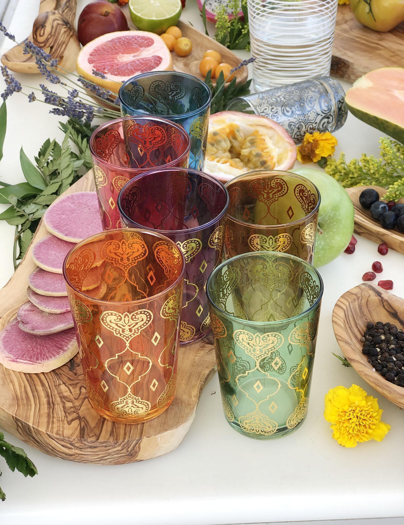 Set of Assorted Color Tea Glasses Harta Design | Scents & Feel
