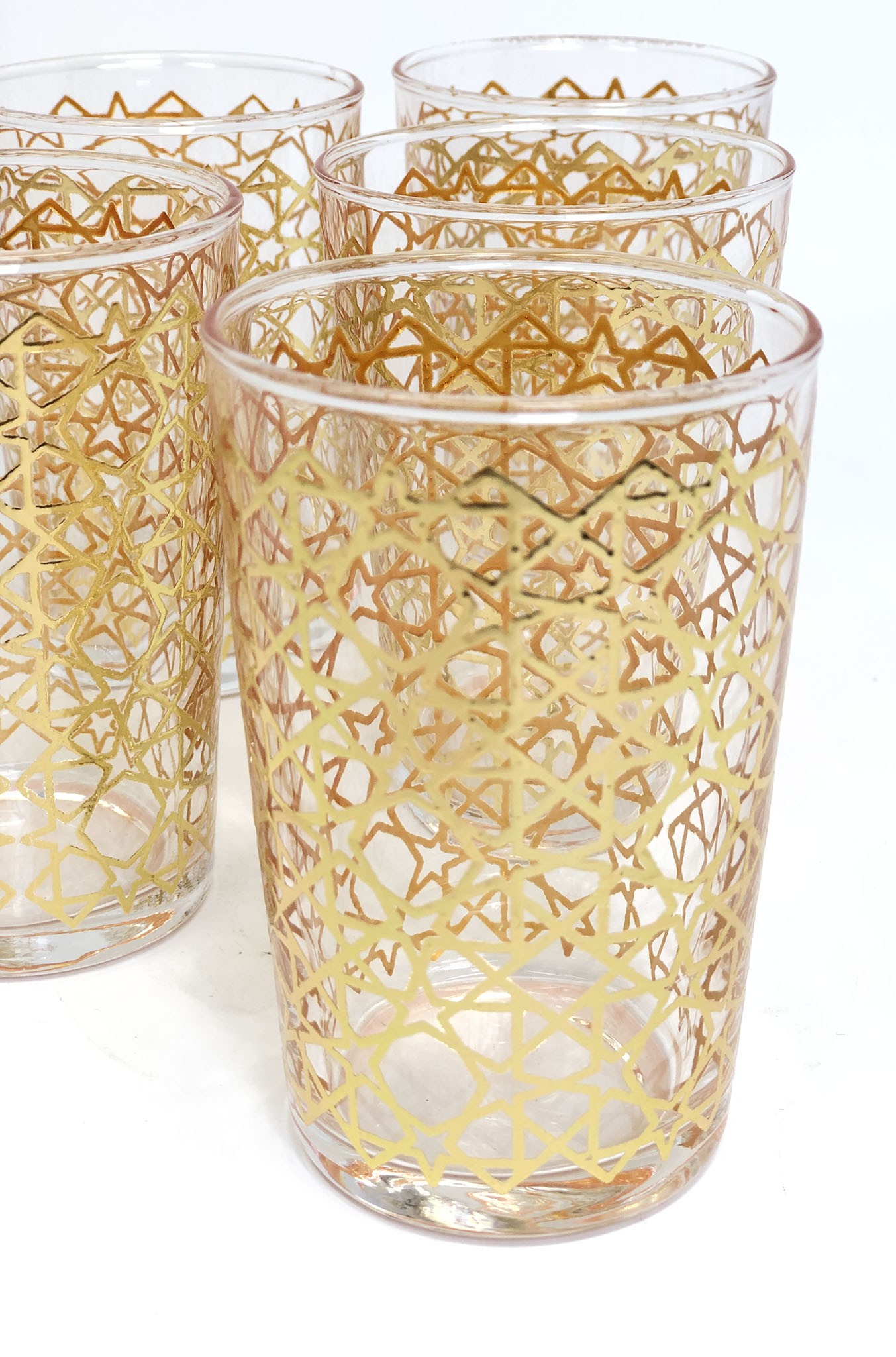 Set of 6 Moroccan Tea Glasses Manal Clear Gold – Scents & Feel