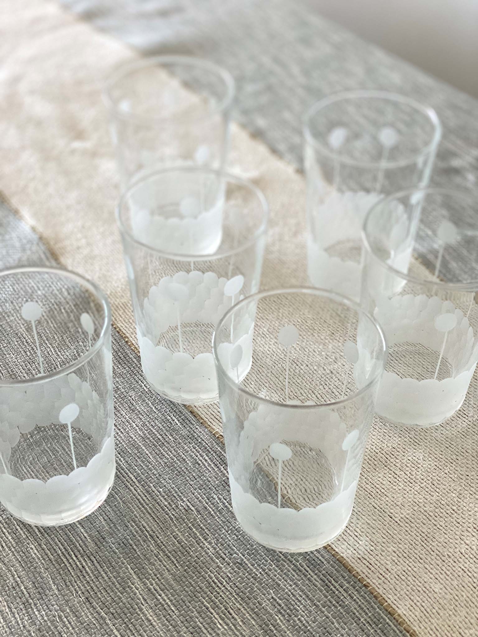 Set Of 6 Moroccan Tea Glasses Frosted Bubbles Scents And Feel