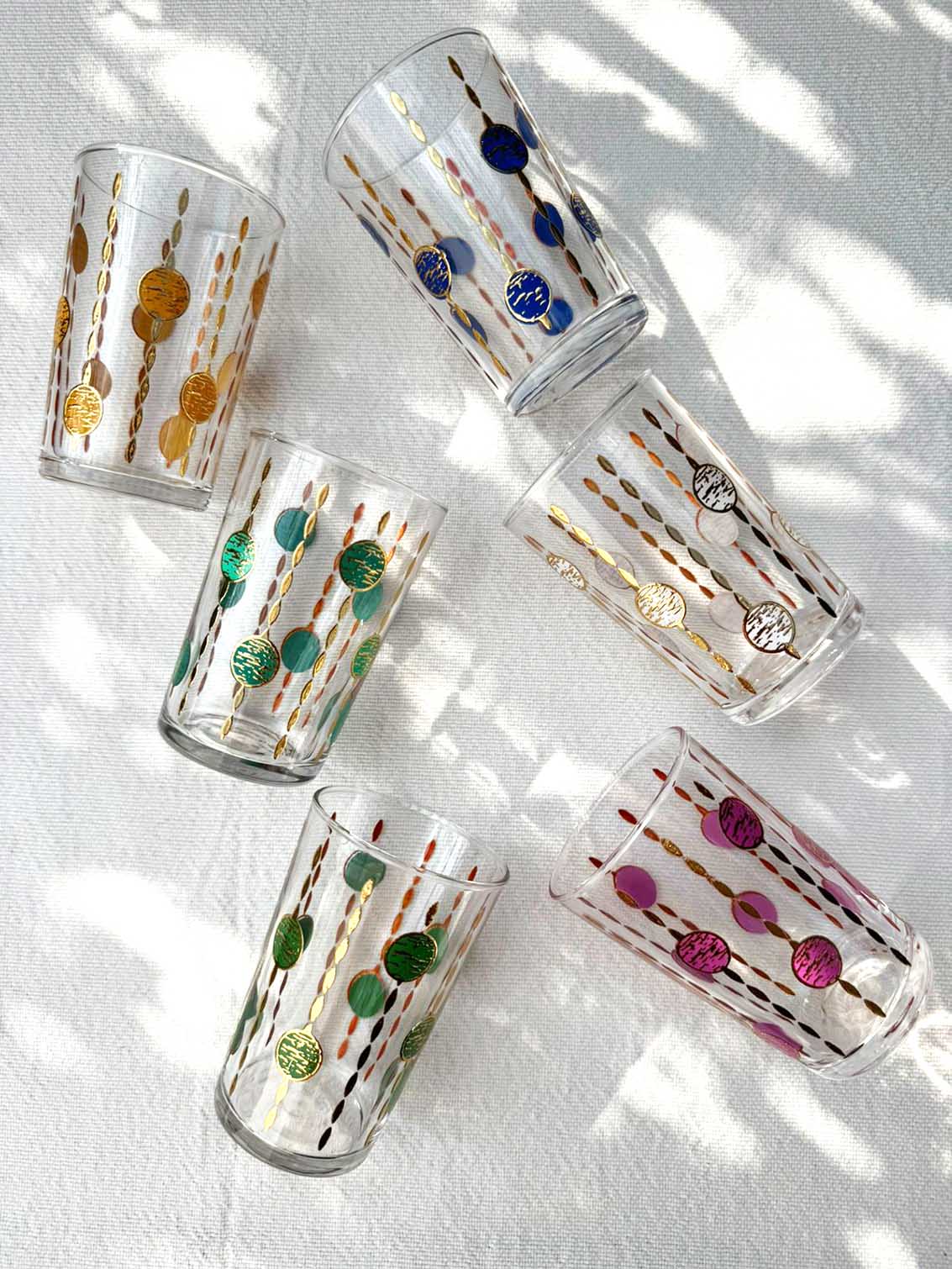 Set of 6 Moroccan Tea Glasses Joya Colored Bubbles – Scents & Feel